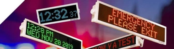 LED Message Boards, Digital Clocks for facility-wide text & time display